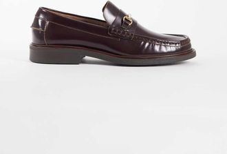 Noak Made in Portugal - Penny-Loafer aus Leder in Braun mit goldfarbener Spange-Brown
