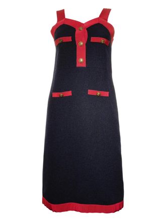 Gucci robe &agrave; boutons tigre (2019) - Bleu