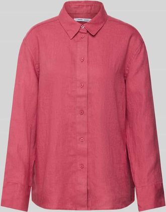 Sams&oslash;e & Sams&oslash;e Regular Fit Leinenhemdbluse mit durchgehender Knopfleiste