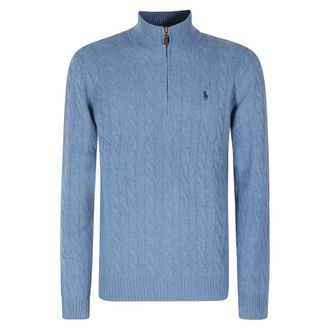 Polo Ralph Lauren Pullover mit halbem Rei&szlig;verschluss und Rollkragen - - Knitwear - Herren - Blau - M