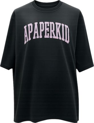 A Paper Kid Femme, Tops, Noir, Taille: 42 FR T-shirt imprim&eacute; &agrave; manches courtes