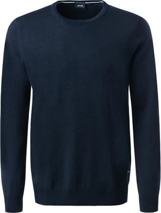 Joop Herren Pullover blau Merinowolle unifarben
