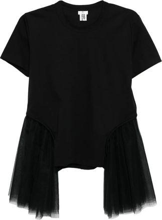 Comme Des Garçons T-Shirt mit Tüllärmeln - Schwarz