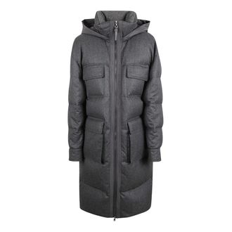 Brunello Cucinelli Woll-Daunenmantel - - Coats - Damen - Grau - S