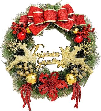 Generic Weihnachten Kr&auml;nze, 40 cm Weihnachtsgirlande, Weihnachtskranz mit Dekorative Kugeln und Schleifen, H&auml;ngende T&uuml;rkranz Kranz, k&uuml;nstlichen Weihnachts Dek