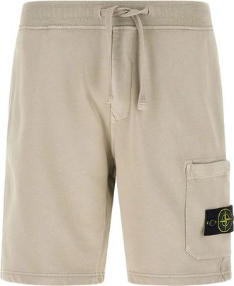 Stone Island Homme, Shorts, Beige, Taille: S Felpa bermuda cotone vita elasticizzata coulisse tasca logo