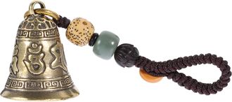 Milisten Glöckchen Schlüsselanhänger mit antiker Schrift Glocke Anhänger buddhistische Glocken Feng Shui Glücksglocken Schlüssel hängende Glocken einzigartige 