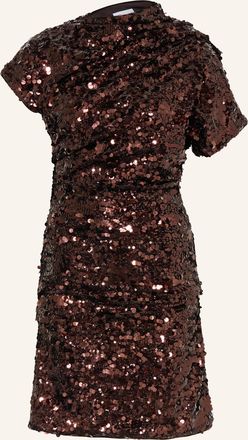 Ganni Nickikleid Mit Pailletten rot