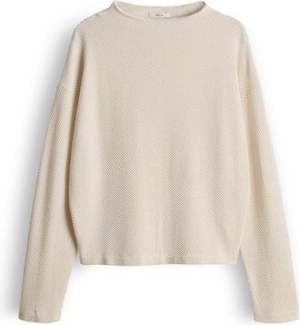 OPUS Longsleeve SERATA mit zweifarbiger Textur Lockere Passform, schmal zulaufender Schnitt, &uuml;berschnittene Schulter