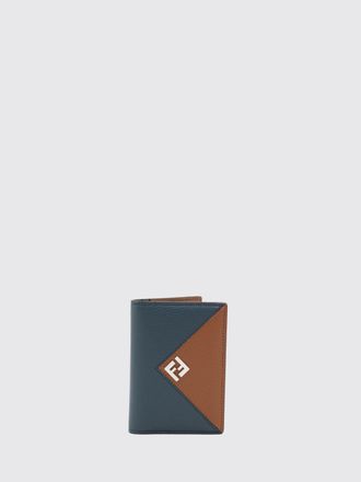 Fendi Porte-cartes bifold Lui en cuir grain&eacute; avec motif monogramme FF