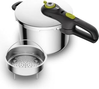 T-fal Cocotte-minute inox 6 L (4-6 pers), Couvercle cuisson pression, Cuisson rapide, 2 programmes, Syst&egrave;me s&eacute;curit&eacute; 5 points, Autocuiseur induction,Compati