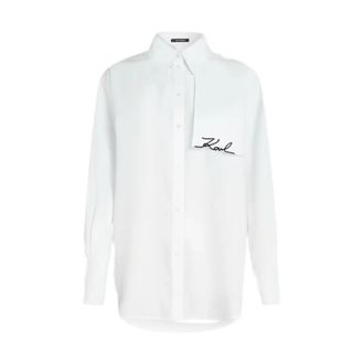Karl Lagerfeld Hemd mit Logo-Stickerei - - Blouses & Shirts - Damen - Wei&szlig; - S