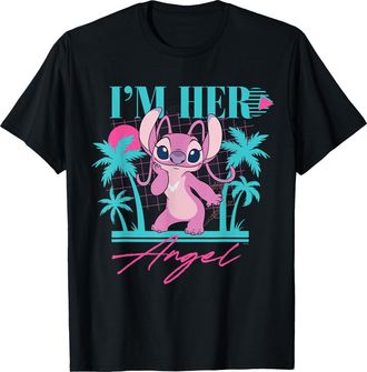 Disney Stitch Retro 90s Couples Matching Im Her Angel T-Shirt