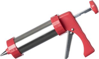 Brandsseller Gebäckpresse Set mit 8 Schablonen und 8 Tüllen Cookie-Press Gebäckspritze Plätzchen Kekse Churros Tortendekoration - Rot