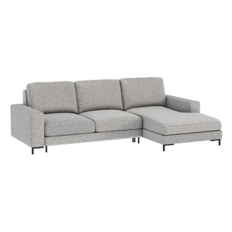 Selsey Selsey MOKPEO - Ecksofa in Hellgrau mit Schlaffunktion, Bettkasten und Easyclean-Stoffbezug, 244 cm breit (Ottomane rechts)