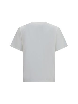 Maison Margiela Womens Central-Print T-Shirt Off White Cotton T-Shirts And Polos