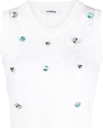 Vivetta Vivetta, Femme, Tops, Blanc, Taille: 36 FR D&eacute;bardeurs