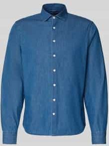 Maerz Regular Fit Freizeithemd in Denim-Optik mit Kentkragen