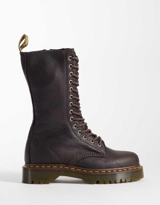 Dr. Martens Bex bottes 14 oeillets marron fonc&eacute;
