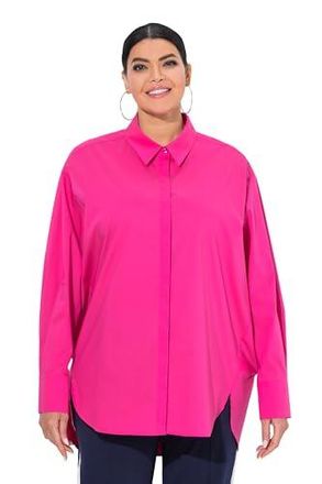 Ulla Popken gs1 data protected company 4069787000005 Hemdbluse, Perlmuttkn&ouml;pfe, Oversized, Langarm T-Shirt, Rose, 50-52 Femmes
