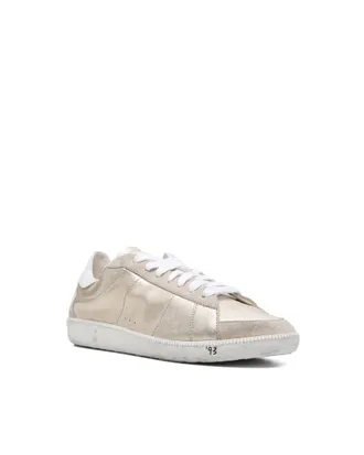 Patrizia Pepe Womens Sneakers Skin 93 Shiny Gold Laminated Nappa Leather Trainers