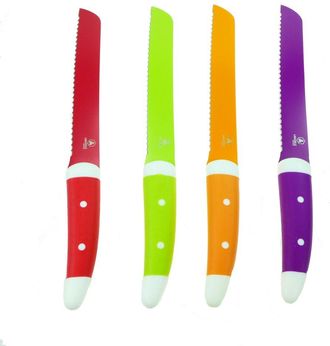 Laguiole Brotmesser rostfrei Silikongriff 33 cm (violett)