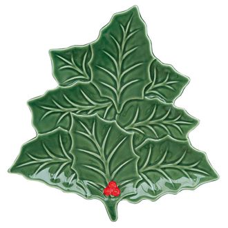 Easy Life Teller aus Porc.22 x 22 cm in Color Box Holly & Berries Green