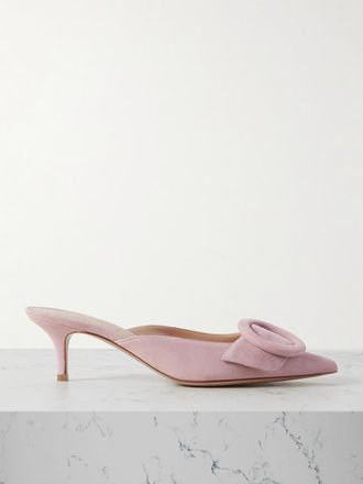 Gianvito Rossi Portofino 55 Mules Aus Veloursleder - Pink