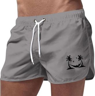 Generic Short de bain hawa&iuml;en &agrave; s&eacute;chage rapide pour homme avec poches, gris, 3XL