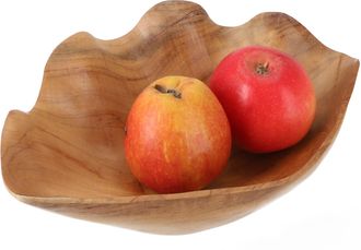 Guru Shop Holzschale Muschel, Geschnitzte Obstschale, Holzteller - Muschel 22 cm