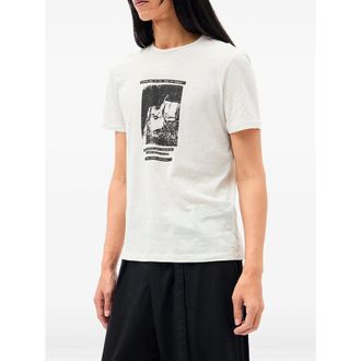 Ann Demeulemeester Graphic Print Cotton T-Shirt - White