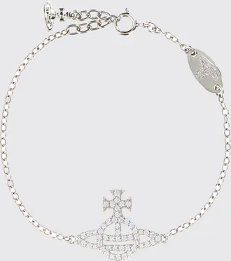 Vivienne Westwood Verstellbares Orb-Armband aus 925er Silber mit Kristallen