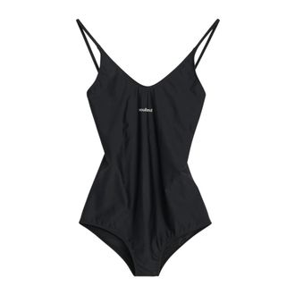 Soulland Badeanzug mit verstellbaren Tr&auml;gern in Orange/Schwarz - - Swimwear - Damen - Schwarzk - 2XS/XS