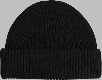 Maison Kitsun&eacute; PM06112KT1022_P199 Fox Head Wool Beanie - Black