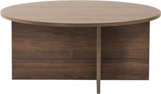 M&S Collection Table basse ronde en bois &oslash;90cm - Bois fonc&eacute; - Soho