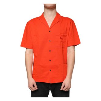 Dolce & Gabbana Homme, Chemises, Orange, Taille: S Button Down Shirt