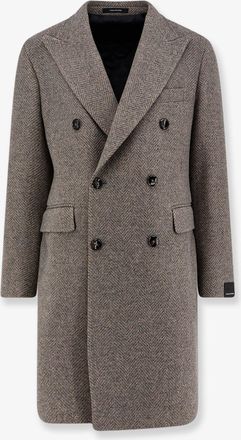 Tagliatore Herringbone virgin wool and cashmere coat - TAGLIATORE - gender_Man