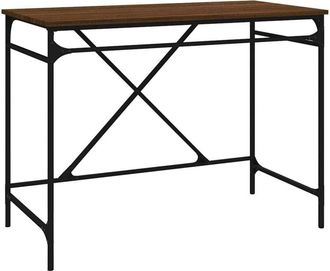 vidaXL Vidaxl - Bureau chêne marron 100x50x75 cm bois dingénierie et fer