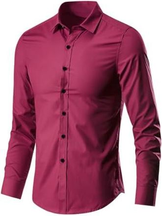 Generic Chemise boutonn&eacute;e &agrave; manches longues pour homme, chemise formelle pour homme, chemise formelle essentielle, confortable, extensible et classique, haut 
