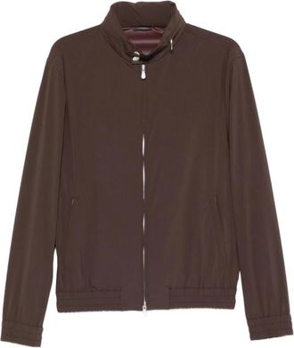 Brunello Cucinelli Homme, Vestes, Brun, Taille: XL Veste zipp&eacute;e &agrave; col montant