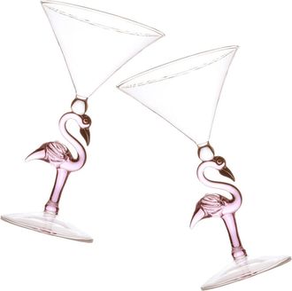 BESPORTBLE 2 St&uuml;ck Flamingo Cocktailgl&auml;ser aus Mattiertem Glas 200ml Elegantes Weinglas f&uuml;r Party Vielseitiges Trinkglas f&uuml;r Wein Saft und Tee