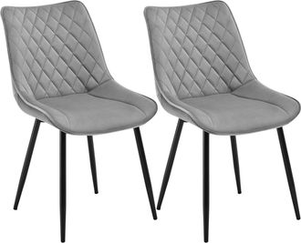 Woltu Esszimmerstühle 2er Set, Küchenstühle, Wohnzimmerstühle, Polsterstühle mit Rückenlehne, für Esszimmer, Küche, Wohnzimmer, Büro, Sitzfläche aus Samt, M