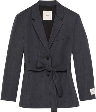Calvin Klein Blazer ceintur&eacute;e en laine m&eacute;lang&eacute;e