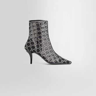 Gucci Gg Crystal Mesh Midheel Boots