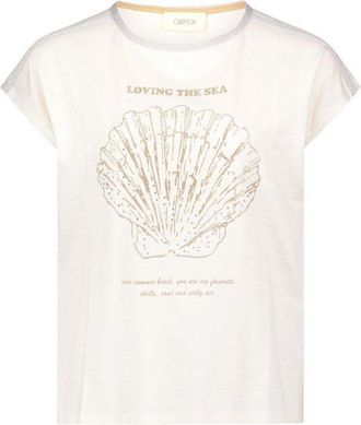 Cartoon Kurzarmshirt Damen mit Placement (1-tlg)