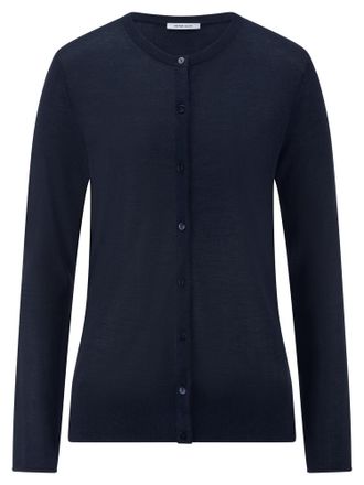 Peter Hahn Rundhals-Strickjacke aus Seide und Kaschmir Peter Hahn blau