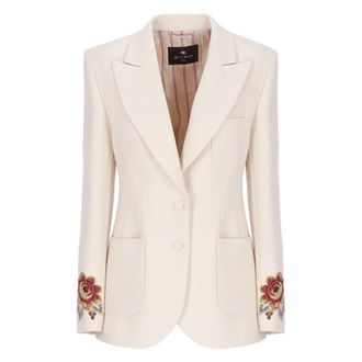 Etro Cool Wool Jacke mit Stickerei - - Jackets - Damen - Beige - 3XS