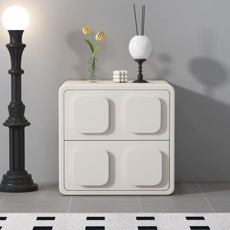 Generic Nachttische Schlafzimmer, Nachttisch Mit Schubladen Und Quadratischem, Abgerundetem Griff, Massivholz for Sofa-Sideboard, Tv-Schrank, Arbeitszimmer-Au