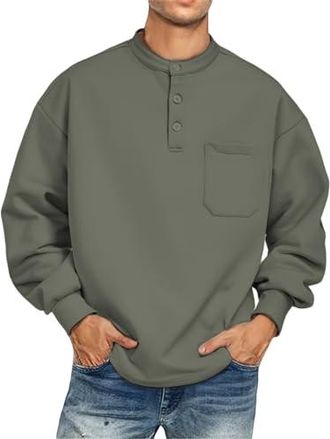 Generic Pull en polaire pour homme - Chaud - Manches longues - Avec fermeture &eacute;clair quart - Chaud et respirant - Veste de loisirs dext&eacute;rieur - Pour homme - H