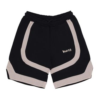 Disclaimer Schwarze Anzugshose mit Logo und Elastik - - Shorts - Herren - Schwarzk - L